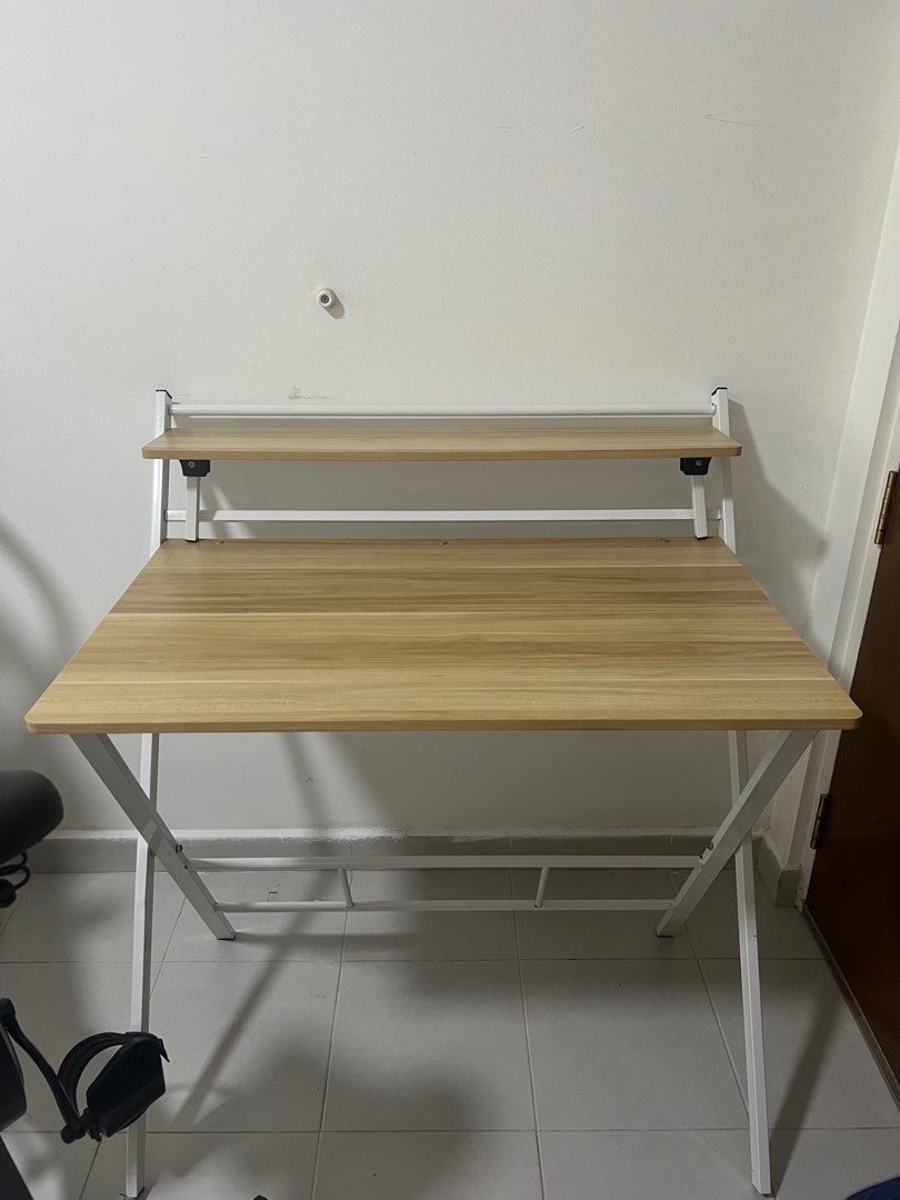 Foldable study/work table 2 tier, Furniture & Home Living, Furniture ...
