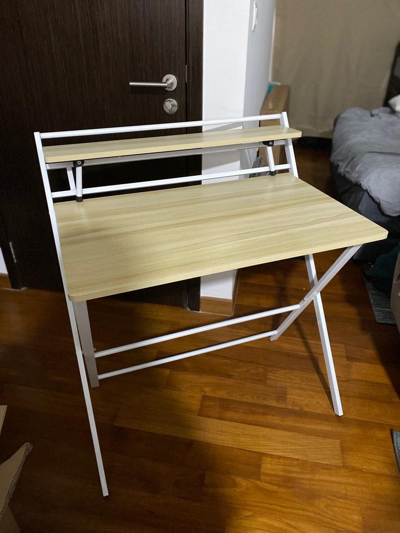 Folding Study Table (80cm x 50cm), Furniture & Home Living, Furniture ...