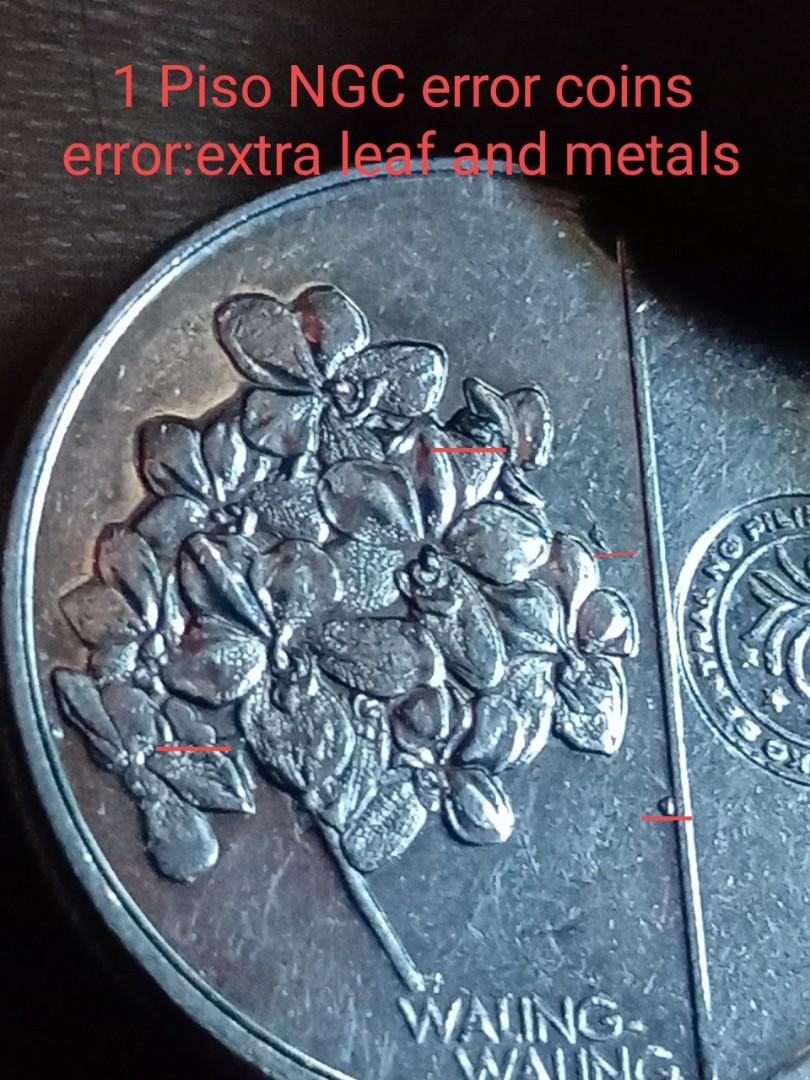 frosted 1 piso bsp coins and 1 piso with error extra leaf & metals ...