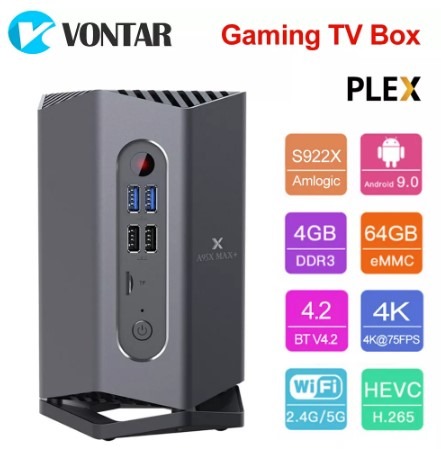 Gaming TV Box A95X MAX PLUS Amlogic S922X Android 9.0 4GB 64GB Dual ...