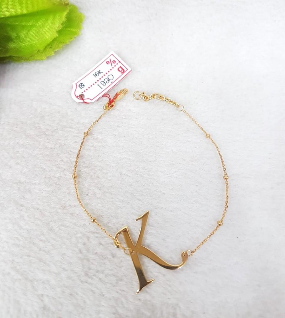 Gelang rantai emas 70 huruf K, Barang Mewah, Aksesoris di Carousell