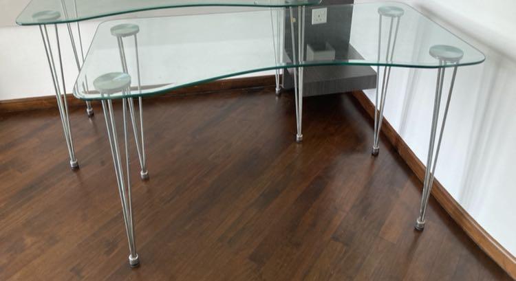 Glass study table, Furniture & Home Living, Furniture, Tables & Sets on ...