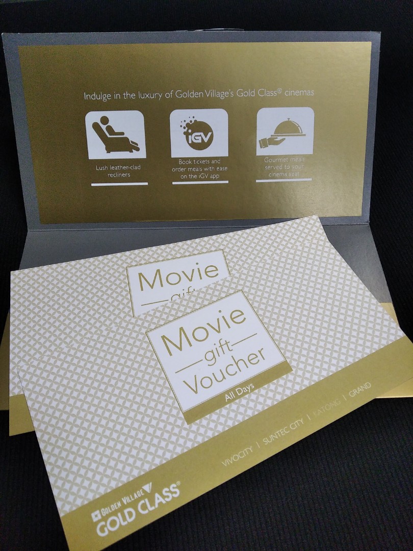 GV Gold Class Ticket (All Day), Tickets & Vouchers, Vouchers on Carousell