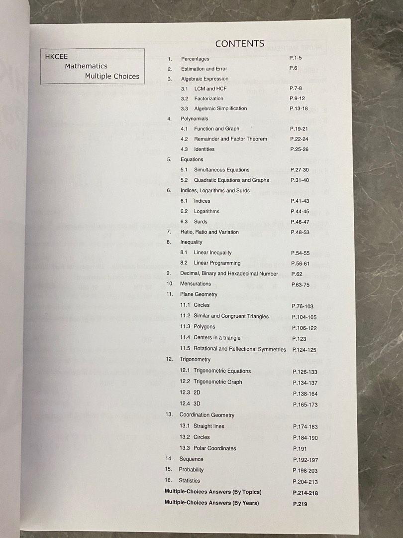 HKCEE Maths paper 2 By Topic with answers, 興趣及遊戲, 書本 & 文具, 教科書 - Carousell