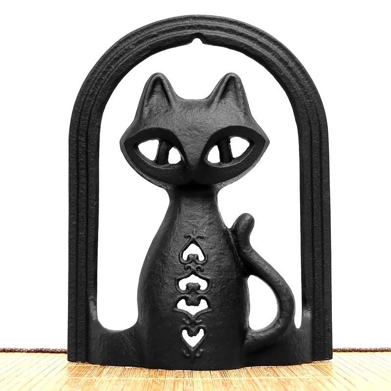 Iwachu Nanbu Tekki cast iron cat letter holder paper stand, Furniture ...