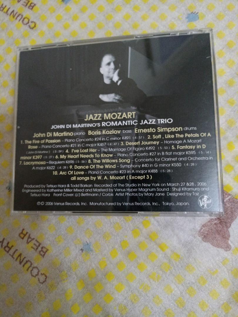 JAZZ MOZART JOHN DI MARTINO'S ROMANTIC JAZZ TRIO 日版CD, 興趣及遊戲, 音樂樂器 & 配件, 音樂與媒體 - CD 及 DVD ...