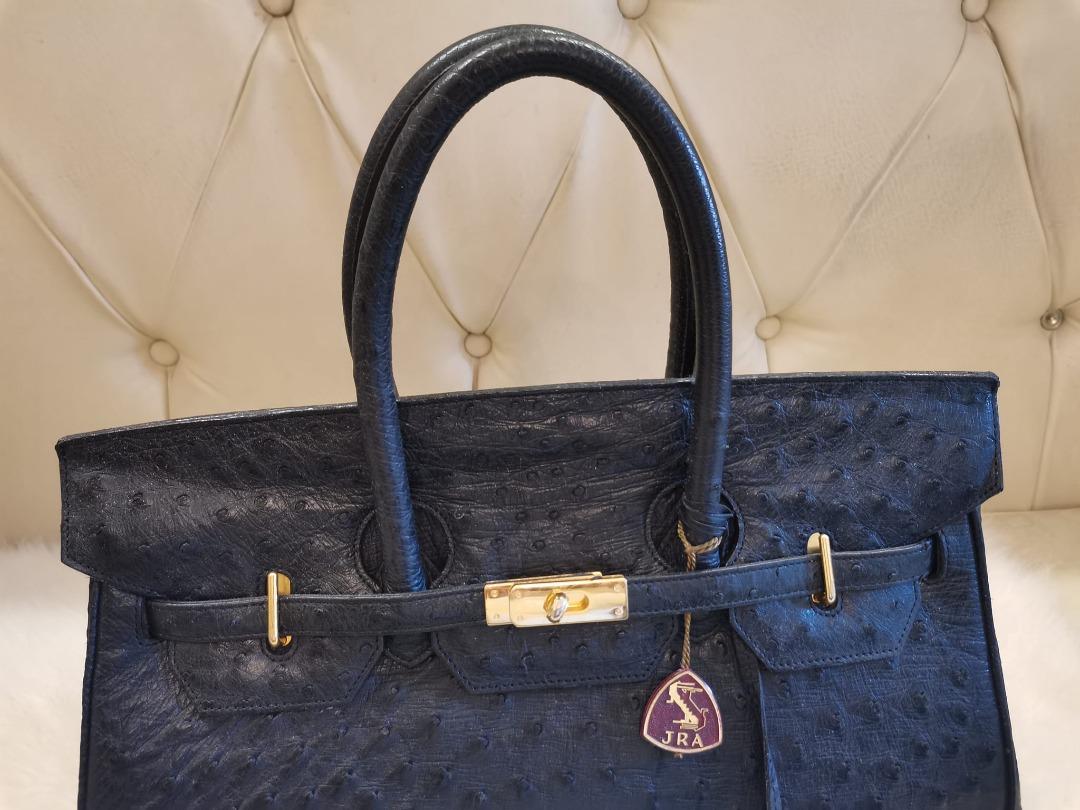 JRA BLACK OSTRICH SKIN BERKIN BAG 35, Luxury, Bags & Wallets on Carousell