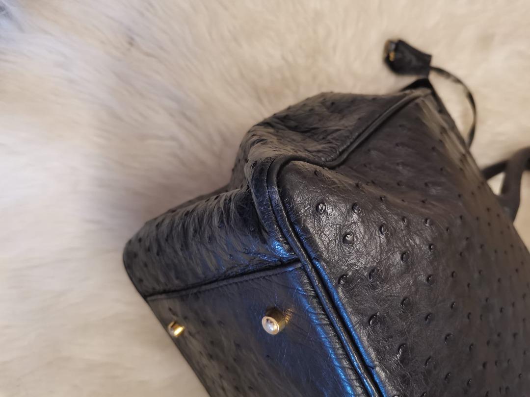 JRA BLACK OSTRICH SKIN BERKIN BAG 35, Luxury, Bags & Wallets on Carousell