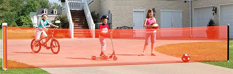 Kidkusion Retractable Driveway Guard, Black, 20' | Driveway Safety ...