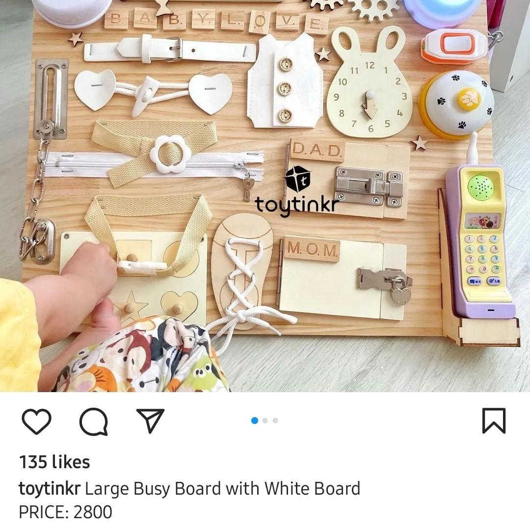 Large Busy Board with White Board comes with colored markers and ...
