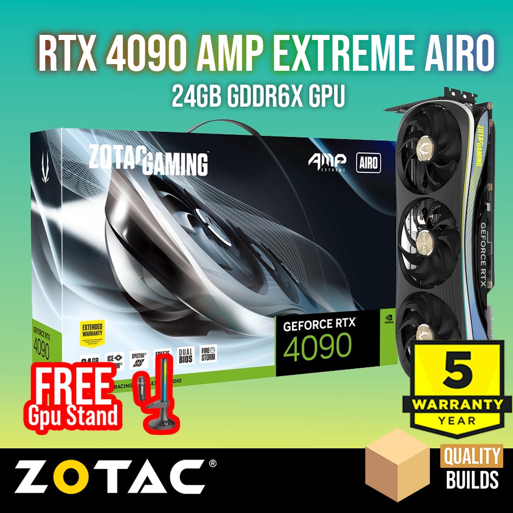 [LAST PC] Zotac RTX 4090 AMP Extreme AIRO Graphics Card GPU Ada Lovelace 24GB GDDR6X rtx 4090 ...