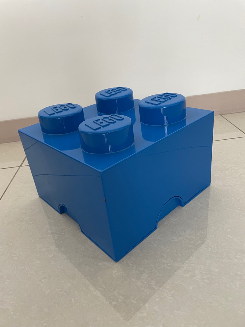 Lego Storage Box with Lid (4 Brick Blue), Hobbies & Toys, Toys & Games ...