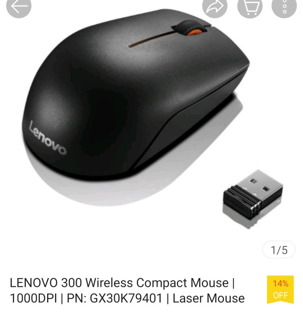 Lenovo 300 Wireless Compact Mouse, Computers & Tech, Parts ...