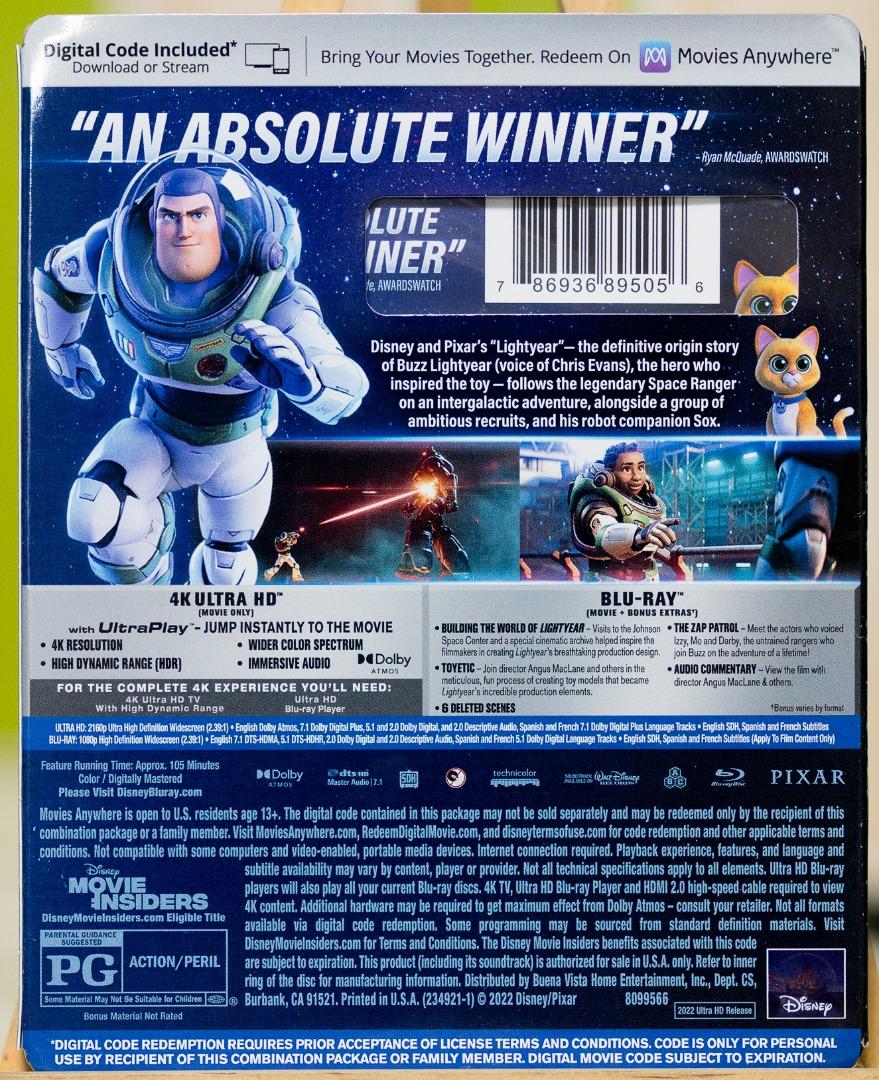 Lightyear 4K Blu-ray, Hobbies & Toys, Music & Media, CDs & DVDs on ...