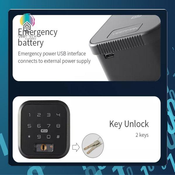 (Local Stock) Tuya Smart Wifi 2.4 Ghz Door knob Lock Smartlife finerprint Keycard PIN single ...