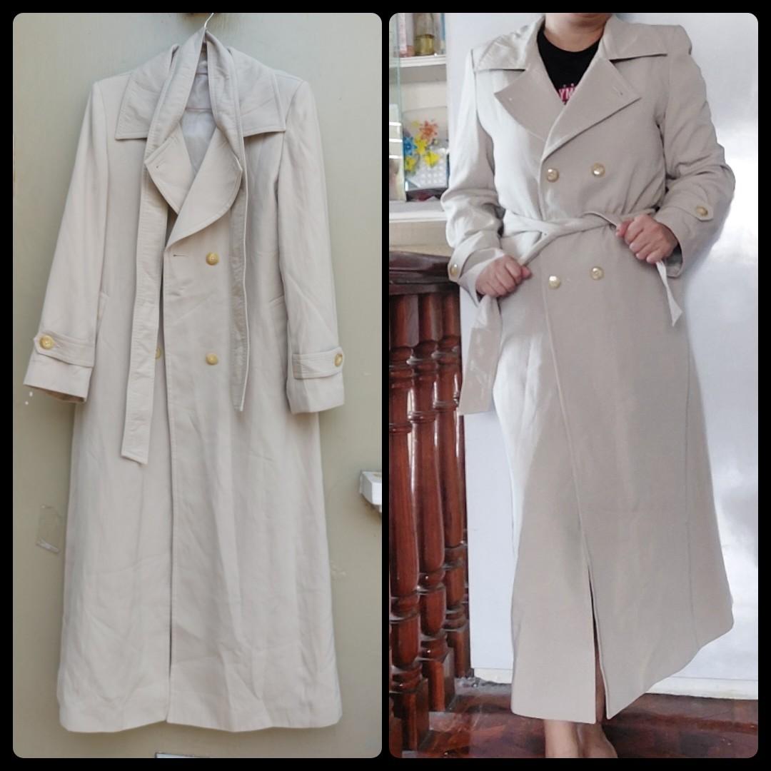 LONG TRENCHCOAT NUDE, Women's Fashion, Coats, Jackets and Outerwear on Carousell