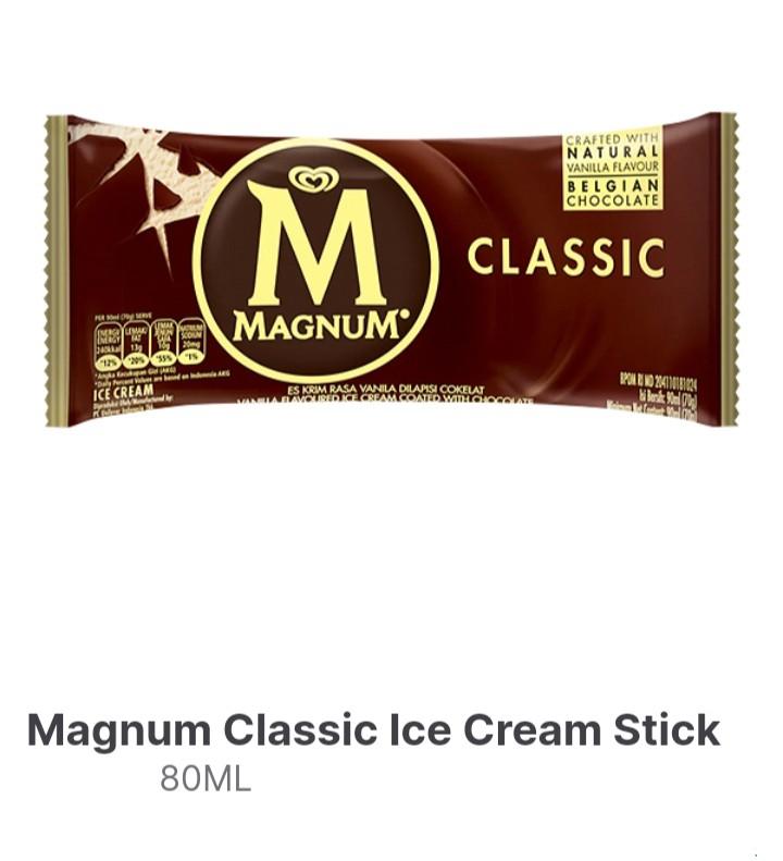Magnum Ice Cream Stick, Food & Drinks, Chilled & Frozen Food on Carousell