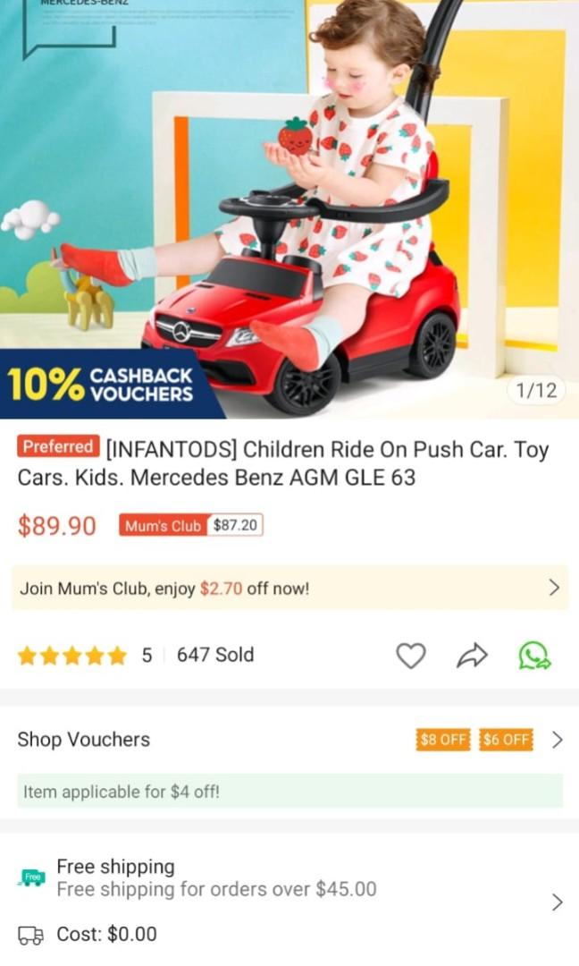 Mercedes-Benz Baby push car, Babies & Kids, Infant Playtime on Carousell