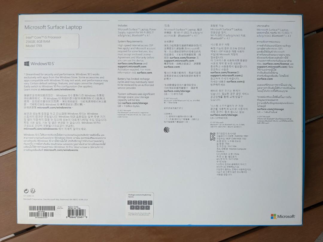 Microsoft Surface Laptop (Model 1769) Core i5, 256GB, 8GB RAM ...