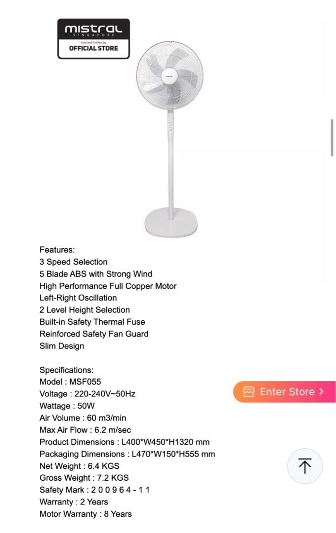 Mistral Stand Fan, Furniture & Home Living, Lighting & Fans, Fans on ...
