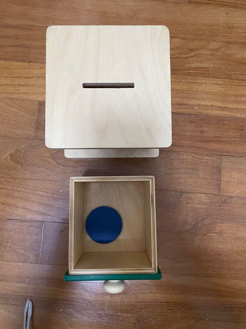 Montessori Wooden Coin Box with Drawer and Coin for Montessori Babies ...