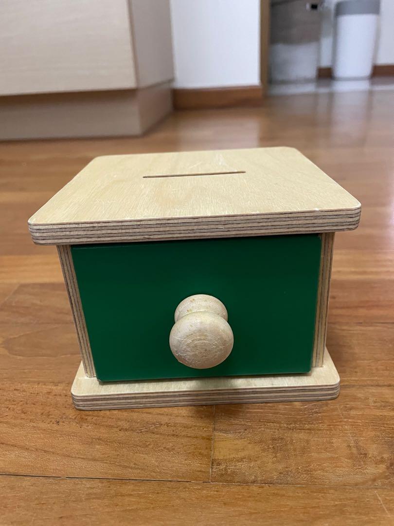 Montessori Wooden Coin Box with Drawer and Coin for Montessori Babies ...