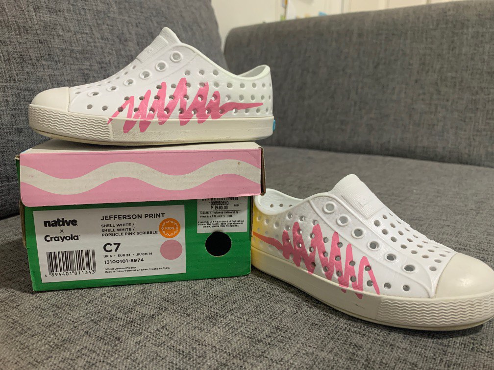 Native x Crayola Shoes C7, Babies & Kids, Babies & Kids Fashion on ...