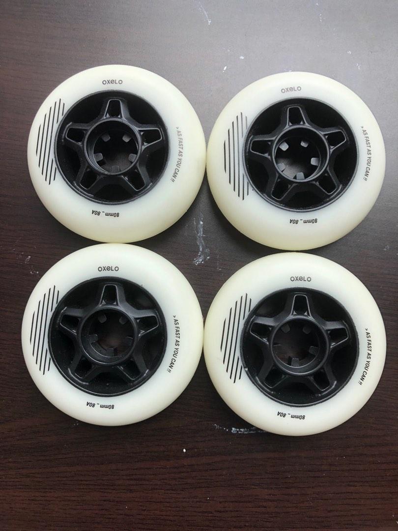 Oxelo 80mm Roller blade wheels set, Sports Equipment, Other Sports ...
