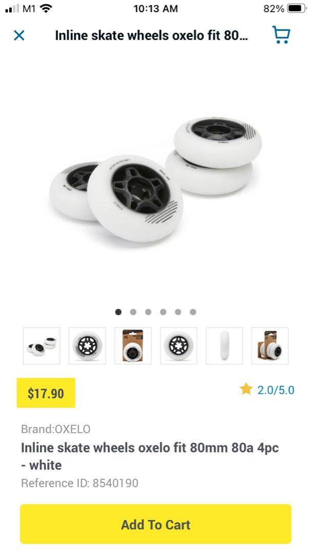 Oxelo 80mm Roller blade wheels set, Sports Equipment, Other Sports ...