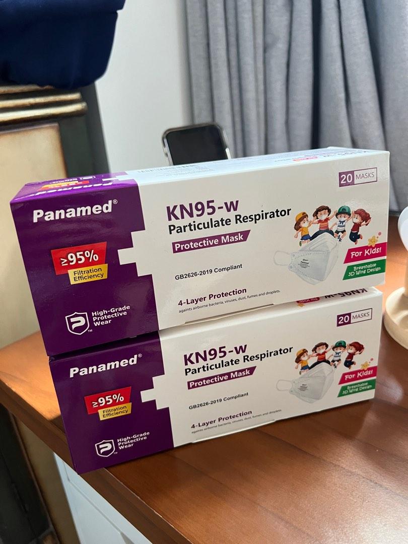 Panamed KN95 Mask for Kids (20 pcs/Box), Health & Nutrition, Face Masks & Face Shields on Carousell
