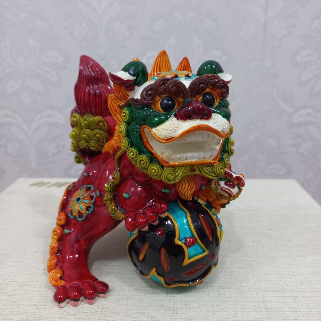 Patung singa Qi Lin, Antik, Pajangan di Carousell