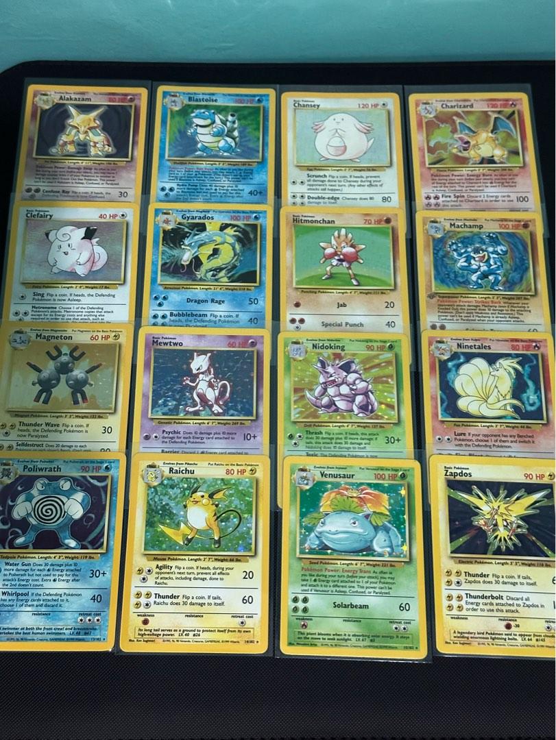 Pokemon Base Set Holo complete set of 16 Charizard Blastoise Venusaur ...