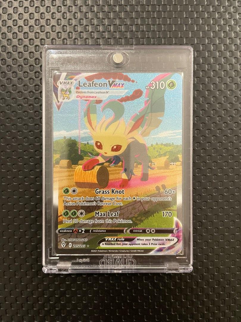 2021 POKEMON SWORD & SHIELD EVOLVING SKIES FULL ART/LEAFEON VMAX ALTERNATE ART #205 (SECRET ...