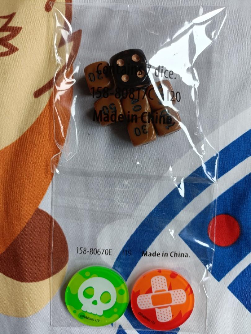 Pokémon TCG dice die poison burn damage counters markers Shiny Fates SF ...