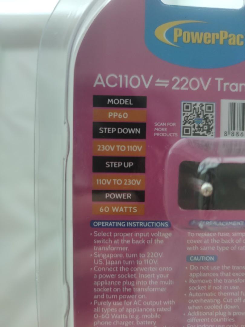 PowerPac Power Transformer AC 110V 220V International Dual Voltage ...