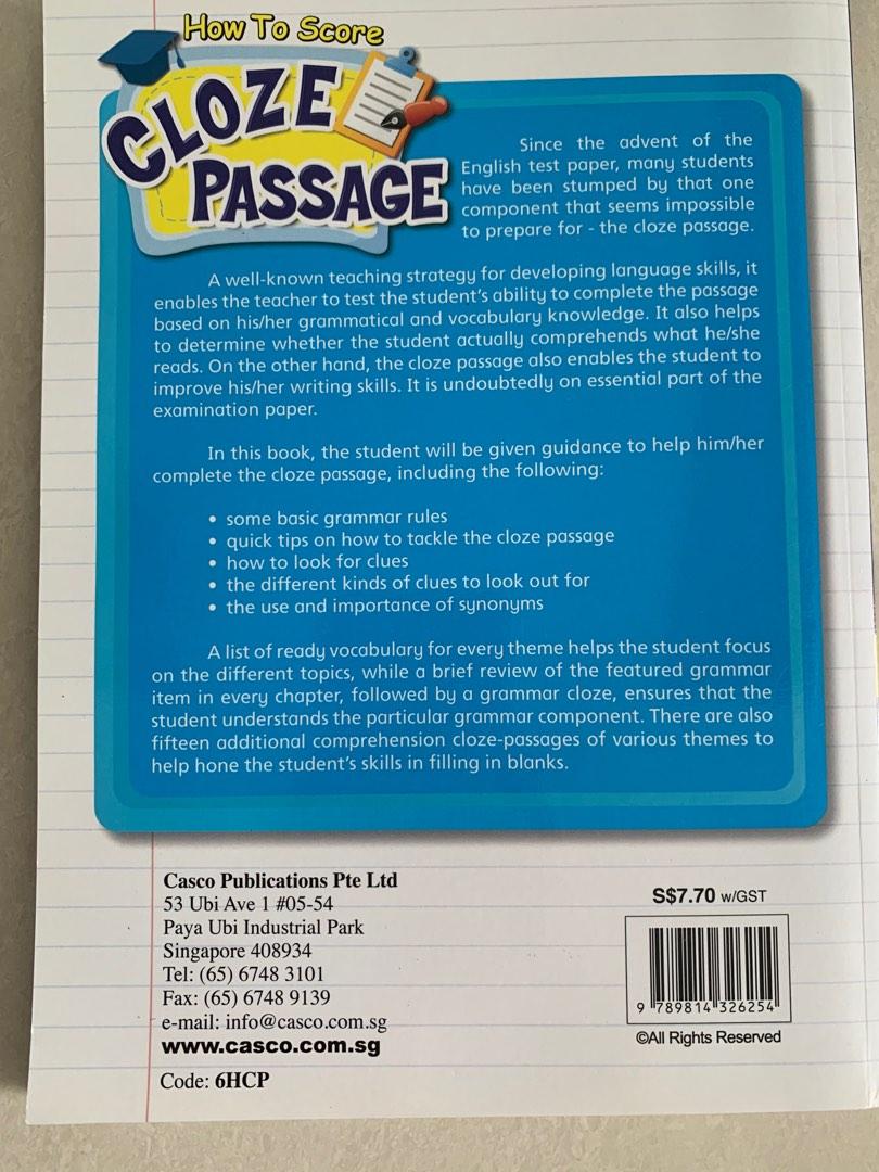 Primary 6 English Cloze Passage, Hobbies & Toys, Books & Magazines ...