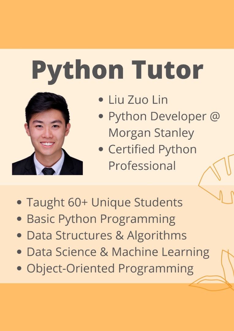 Python Coding Tuition Oop Data Structures And Algorithms Machine Learning Automation Etc 4496
