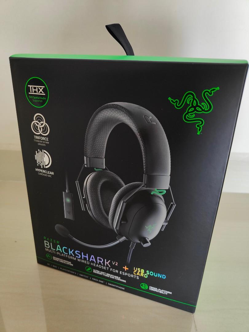 Razer Blackshark V2 + USB sound card, Audio, Headphones & Headsets on ...