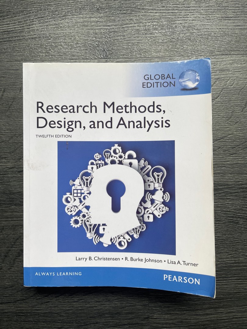 Research Methods, Design and Analysis (Pearson 12th edition), Hobbies ...