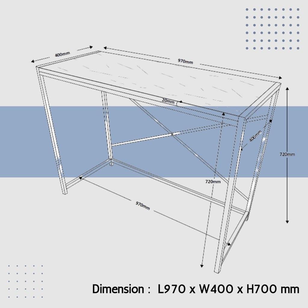 ROAM KAWA 3ft Nordic Meja Belajar Study Table with Metal Leg Working ...