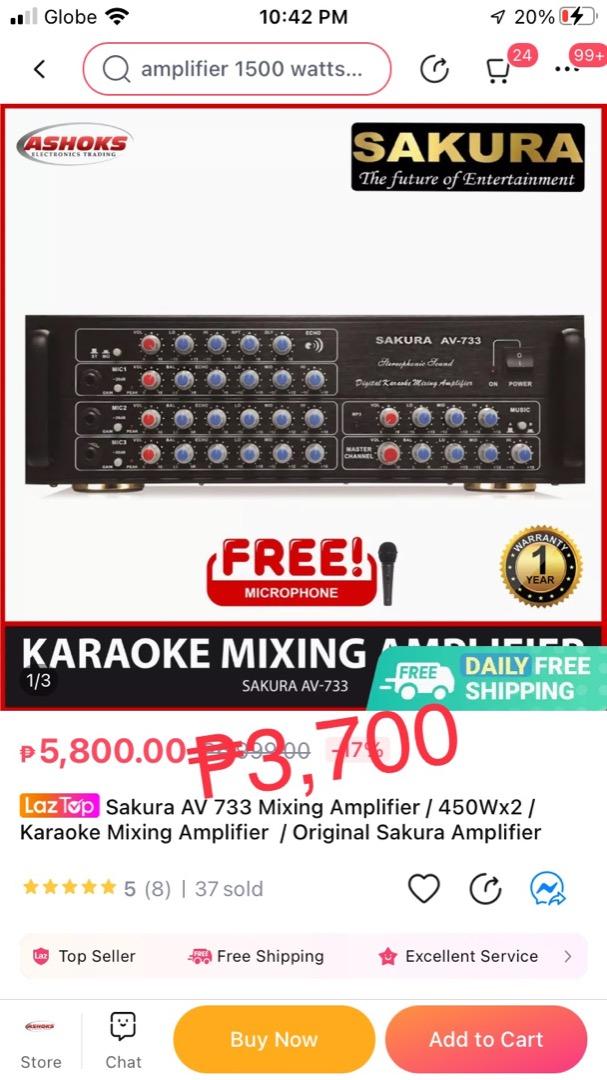 Amplifier Sakura AV 733 US (Mall Pull Out), Audio, Soundbars, Speakers & Amplifiers on Carousell