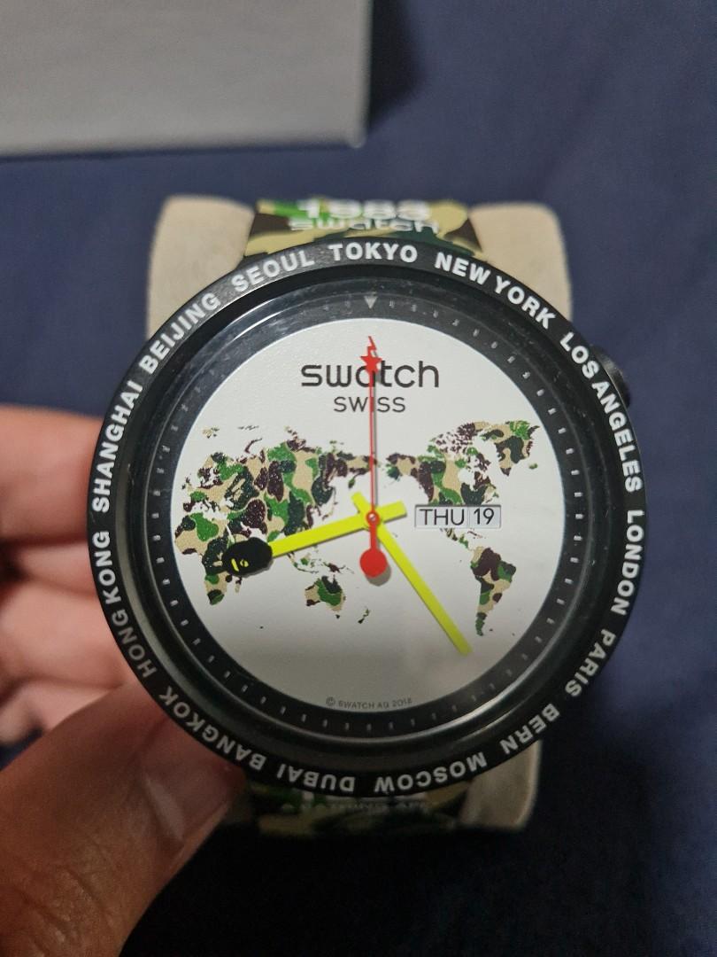 Swatch x bape watch, Men's Fashion, Watches & Accessories, Watches on ...
