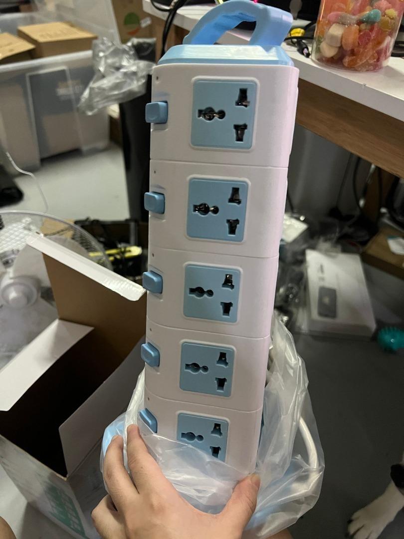 Tower Socket 5 Layer 20 Outlet Multi Plug Adaptor Electric Vertical Power Board USB Extension ...