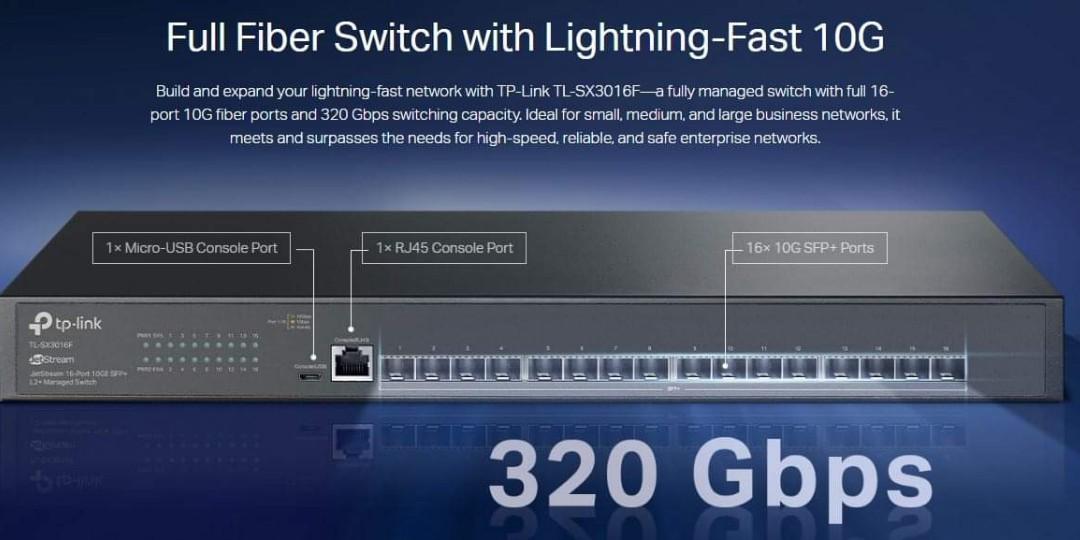 TP-Link TL-SX3016F JetStream 16-Port 10GE SFP+ L2+ Managed Switch ...