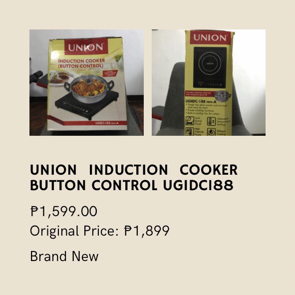 UNION INDUCTION COOKER, Furniture & Home Living, Kitchenware ...
