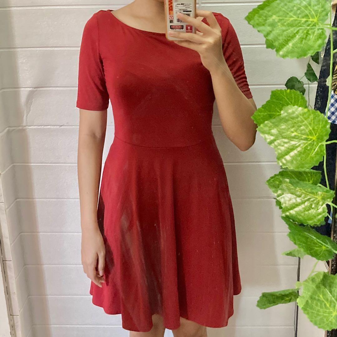 Uniqlo red rust dress, Women's Fashion, Dresses & Sets, Dresses on ...