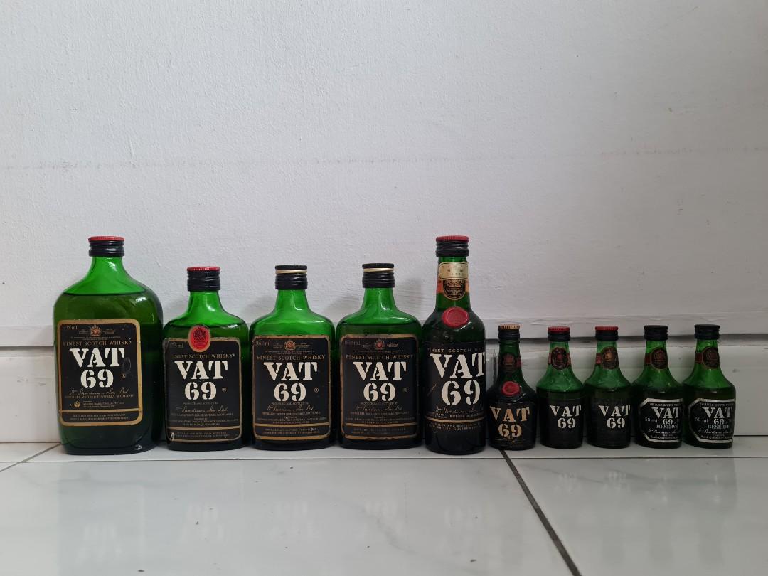 VAT 69 green glass whisky bottle collection, Hobbies & Toys ...