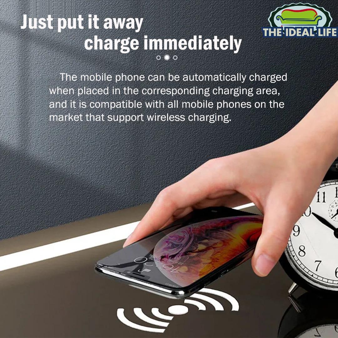 Wireless+USB Charging Bedside Cabinet With Drawers/Smart Multi ...