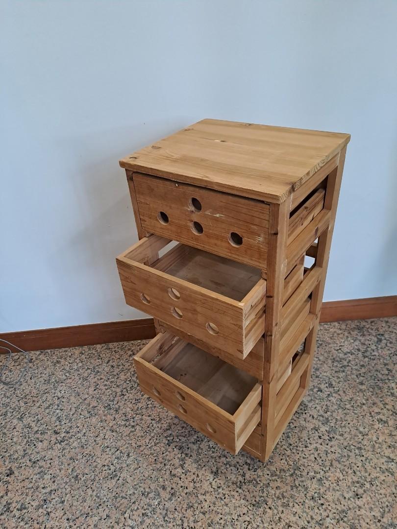 Wooden chest on castors, Furniture & Home Living, Furniture, Shelves ...