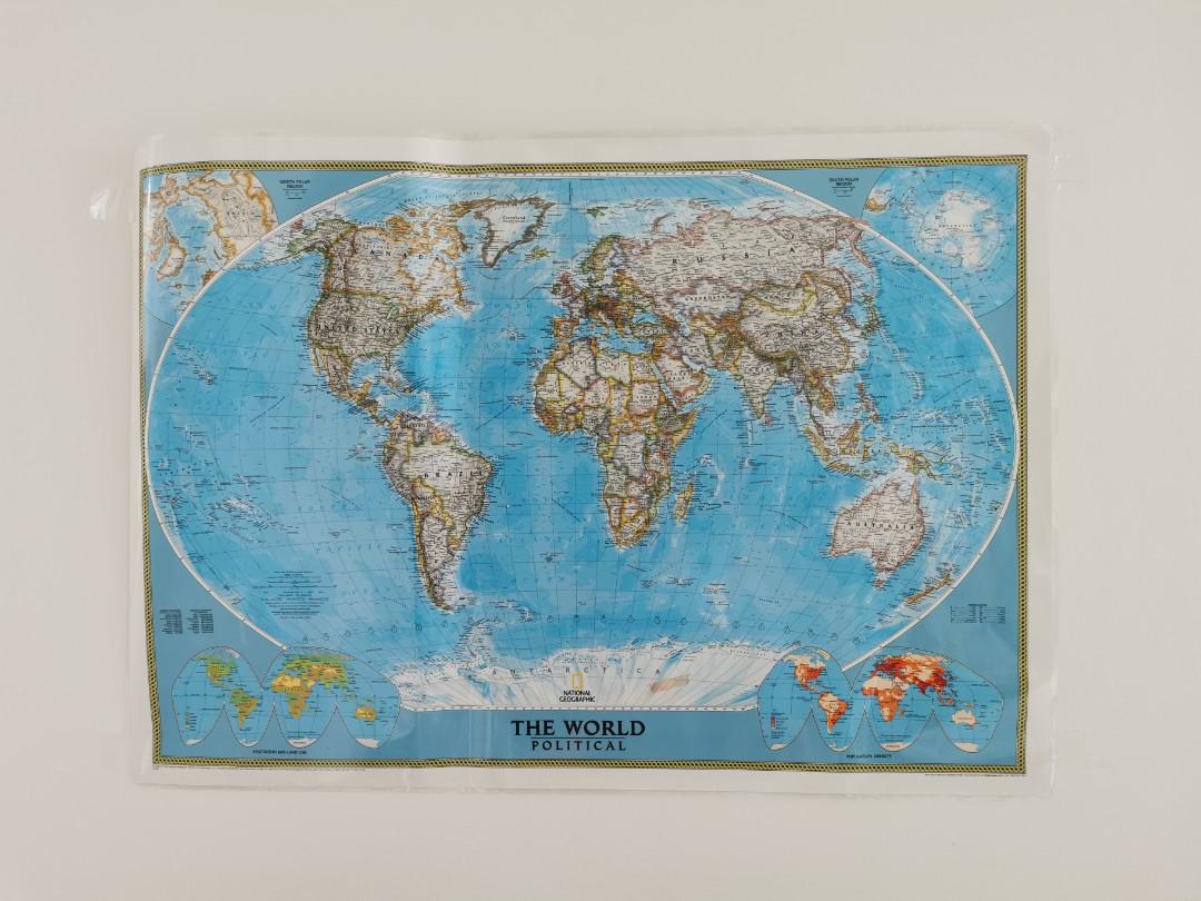 World map, Furniture & Home Living, Home Decor, Other Home Decor on ...